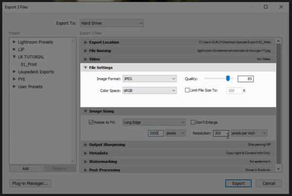 The Best Lightroom Export Settings for Instagram and Facebook