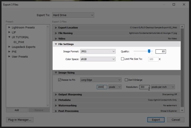 The Best Lightroom Export Settings for Instagram and Facebook
