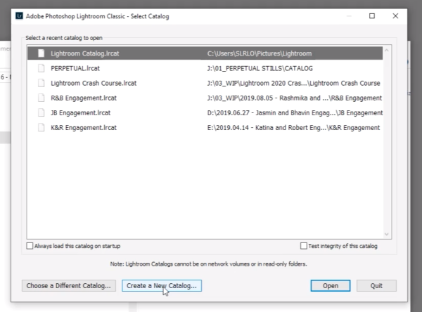 How to Create a Catalog in Lightroom Classic CC (2020 Update)